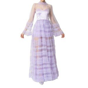 Kikiriki | Dresses | Kikiriki Ruffled Corset Maxi Dress Lilac Purple ...